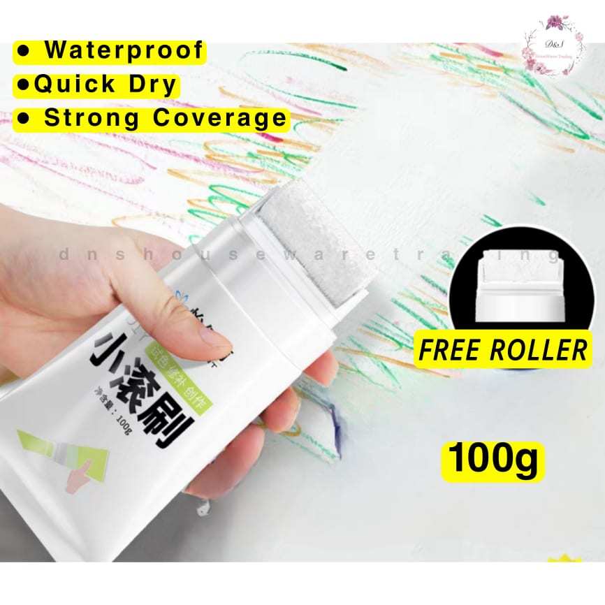 Portable Self-brushing Roller Paint Repair Wall Latex Paint White ...