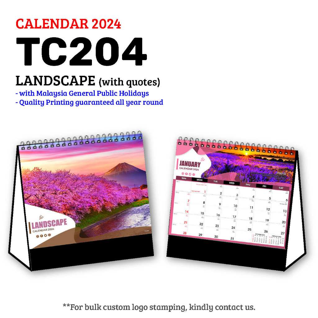 [TC204] Table Calendar 2025 | Desktop Calendar 2025 | Landscape Scenery ...