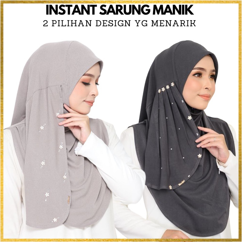 TUDUNG SARUNG INSTANT ZEHRA BIDANG 45 EXCLUSIVE HIJAB HIASAN MANIK ...