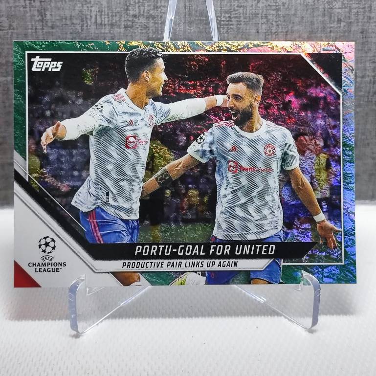 Bruno Fernandes & Cristiano Ronaldo CR7 Topps Jade Card Football Card ...