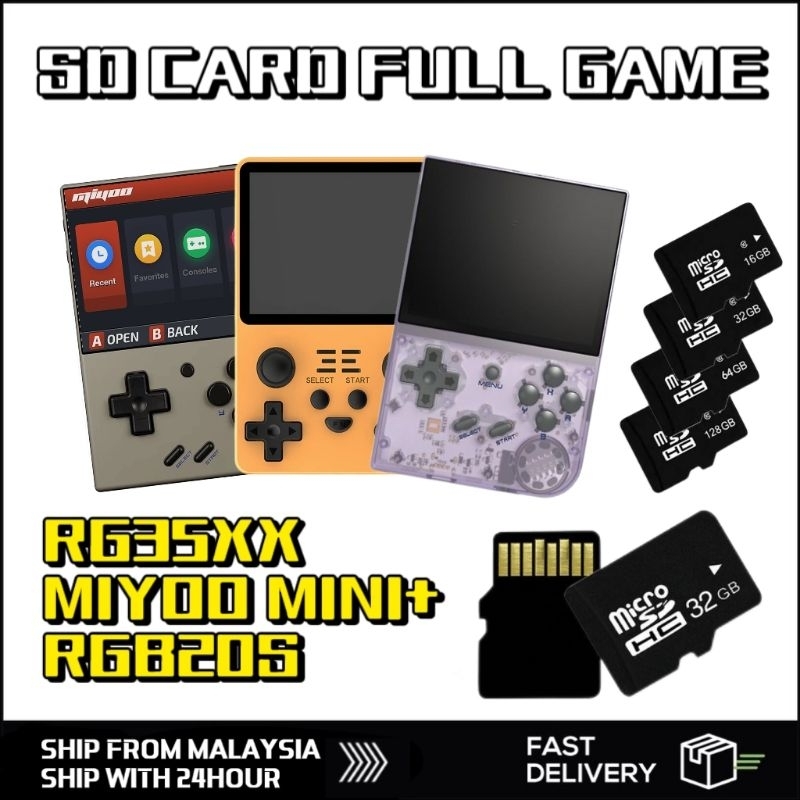 SD CARD Full Games for R36S / Powkiddy Rgb20s / Anbernic RG35XX / Miyoo ...