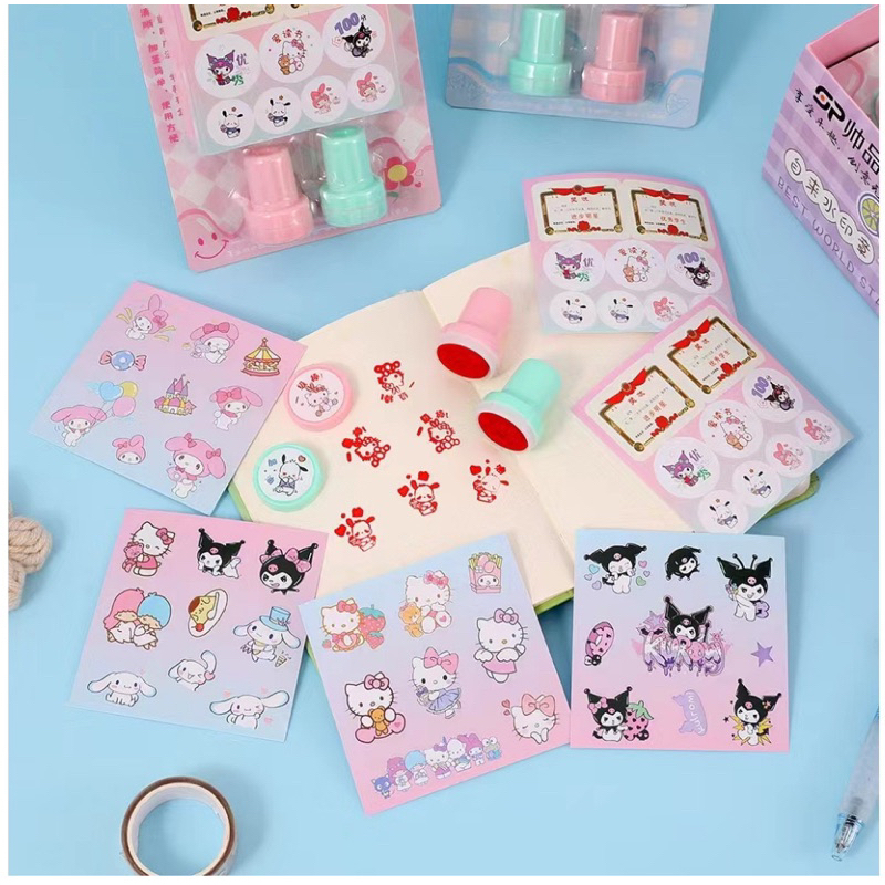 Sanrio chop stamp with sticker children teacher present cop creative ...
