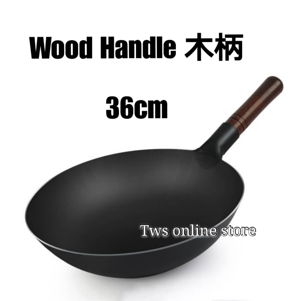[High Quality]Pre-Seasoned Traditional Non-coated Carbon Steel Pow Wok ...