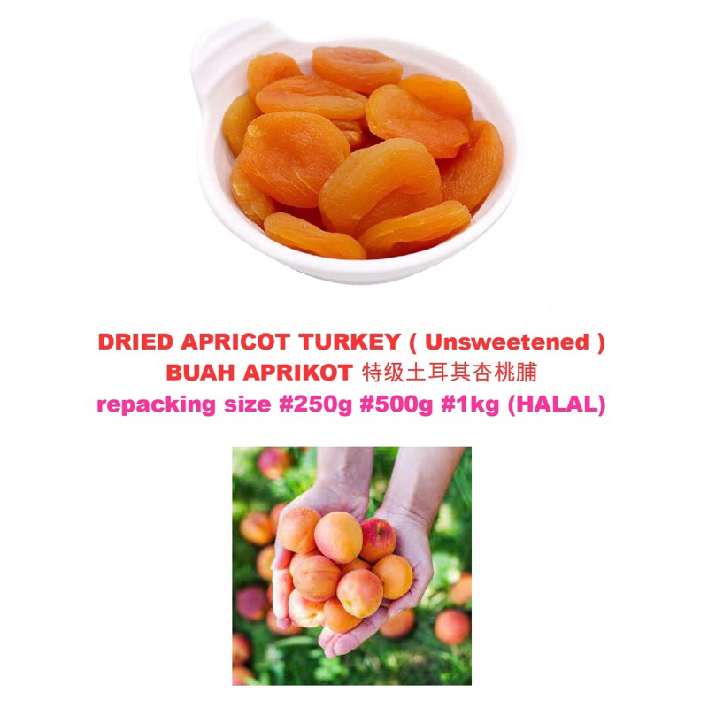DRIED APRICOT TURKEY Unsweetened BUAH APRIKOT 土耳其杏桃脯 repacking size ...