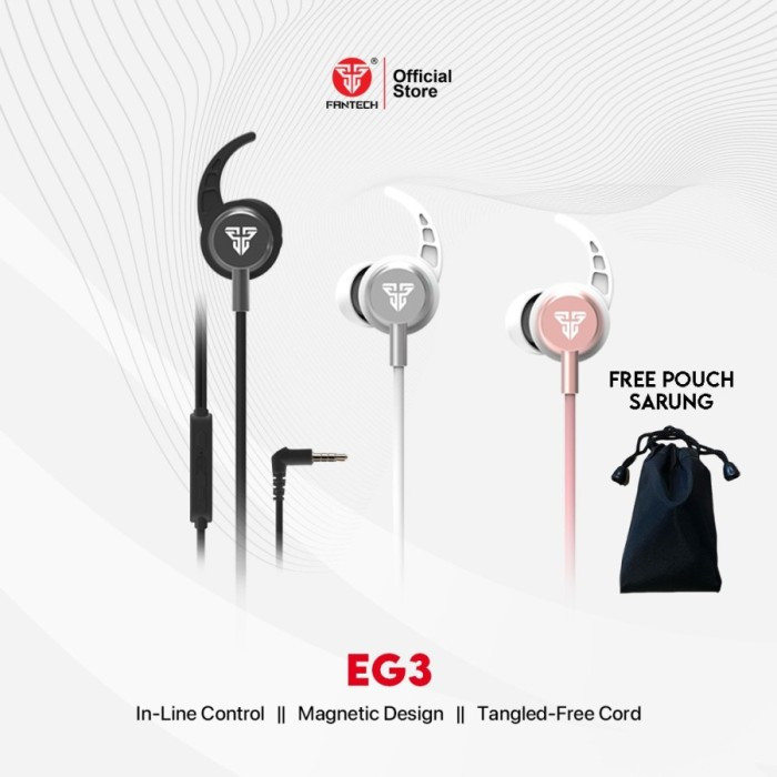 FANTECH SCAR EG3 Ear In Gaming Headset, 3 Sizes Ear Tips, Volume ...