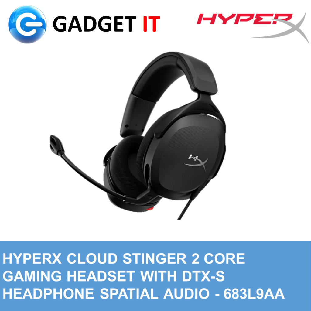 HYPERX CLOUD STINGER 2 CORE GAMING HEADSET WITH DTX-S HEADPHONE SPATIAL AUDIO - 683L9AA | Shopee ...