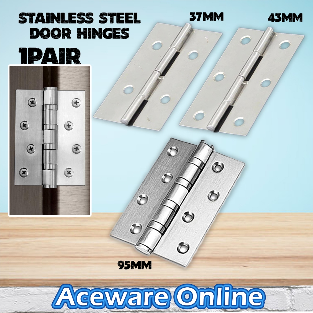 1 PAIR Stainless Steel Door Hinge Ensel Pintu Kayu Door Hinges Wood ...
