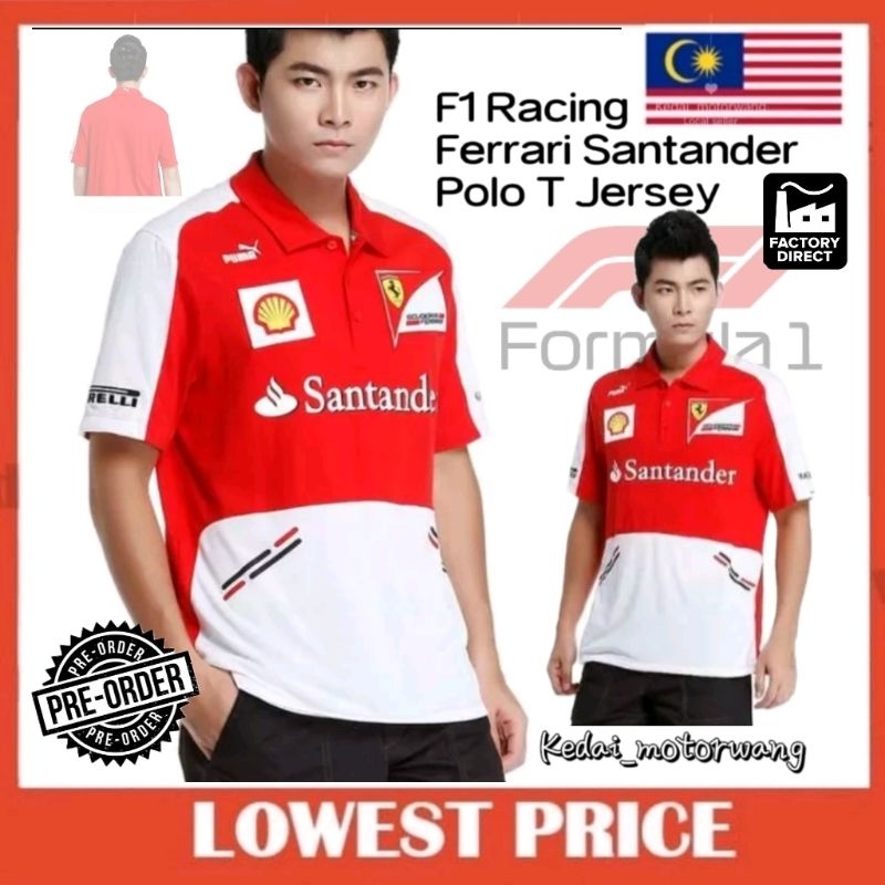 NEW F1 Racing Ferrari Shell puma Santander Polo T Jersey | Shopee Singapore
