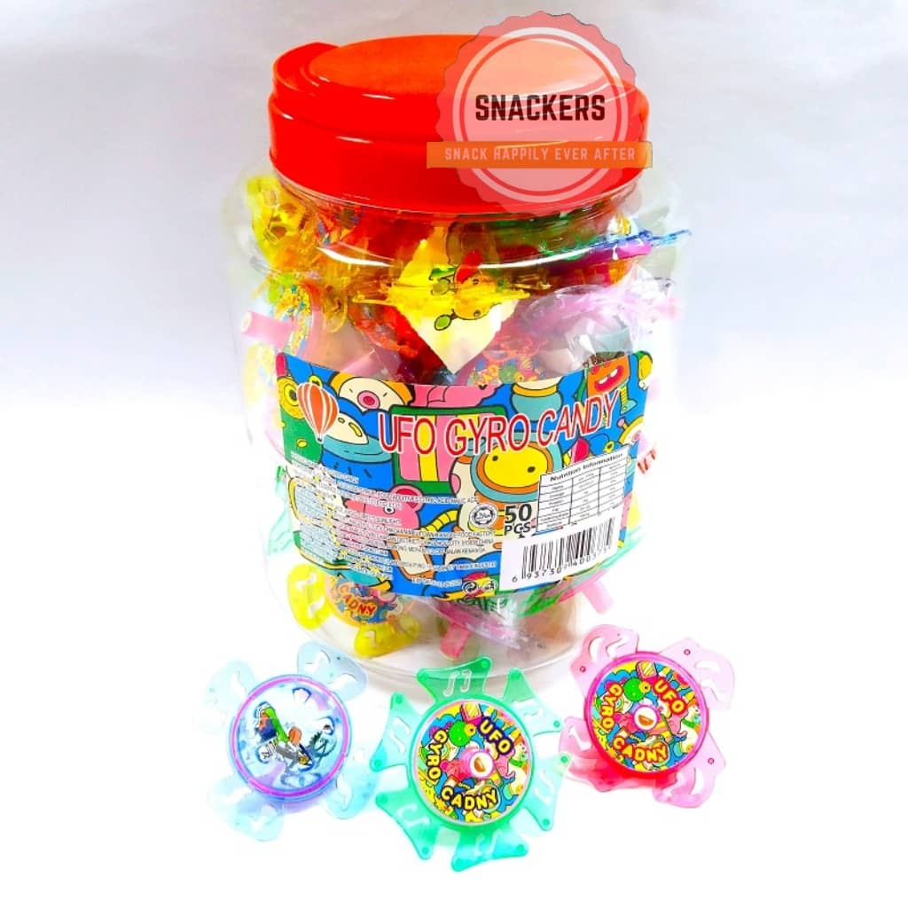 Halal 50Pcs UFO Gyro Candy Fruit Flavor Candy ( ±9G x 50Pcs ) | Shopee ...