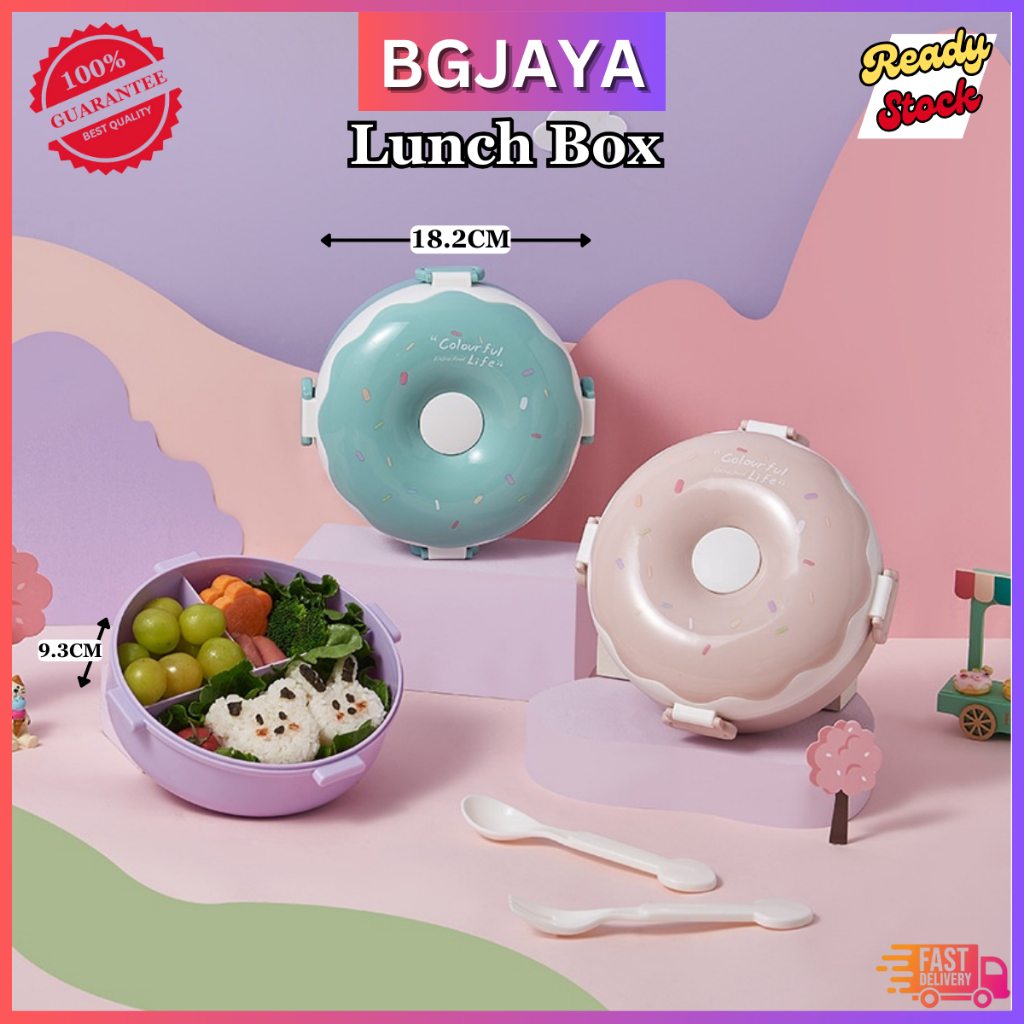 Donut Lunch Box 304 Stainless Steel Food Container with Spoon and fork ...