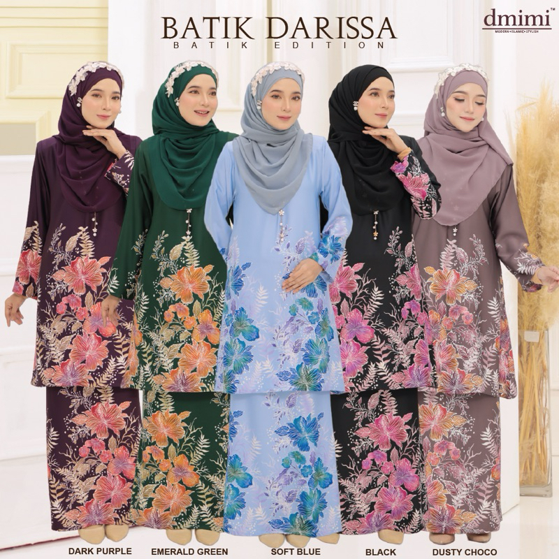Dmimi Baju Kurung Batik Darissa Royal Silk Baju Kurung Viral 2024 ...