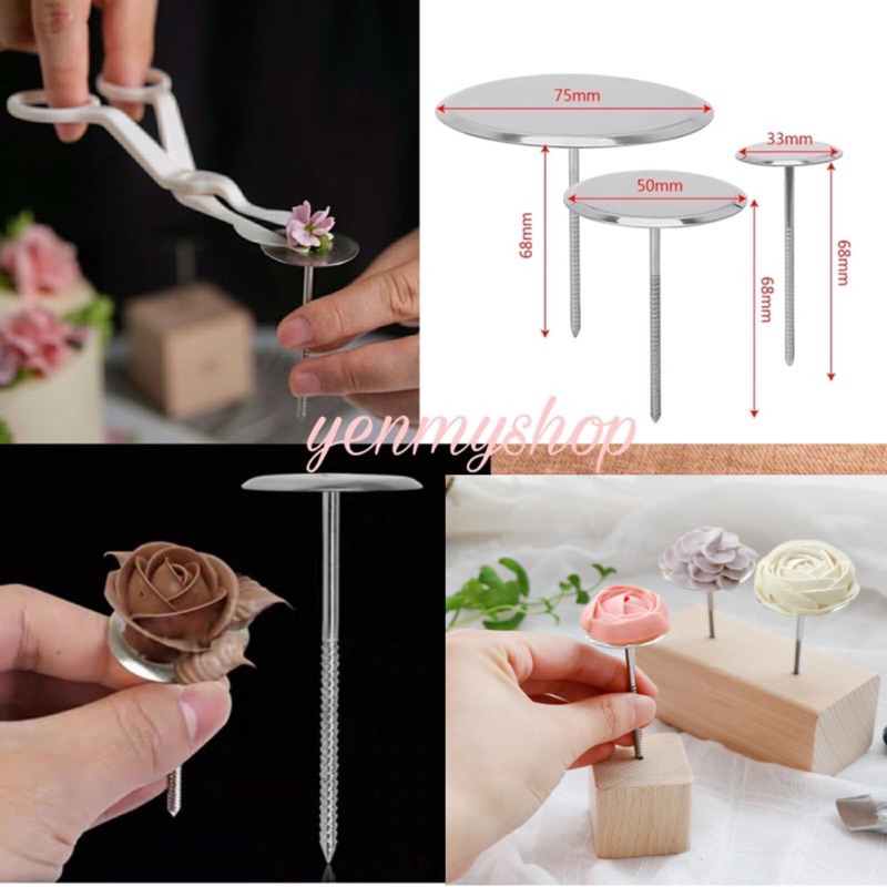 Piping Flower Scissors Nail Icing Bake Cake Stand Decorating Cupcake ...