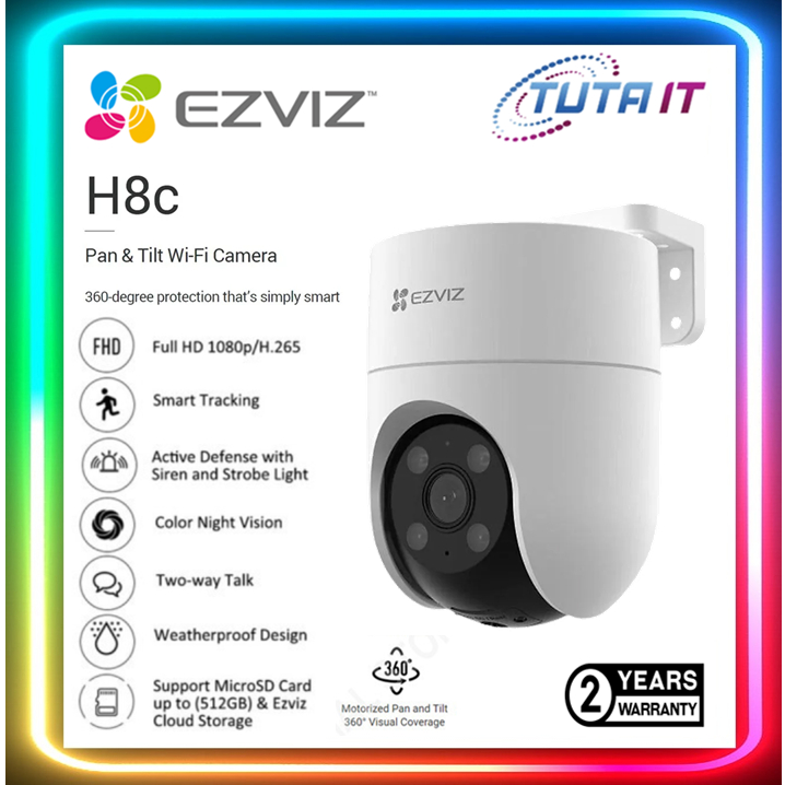 EZVIZ H8C 1080P / 4MP PAN & TILT WIFI OUTDOOR PT SECURITY CAMERA WITH ...