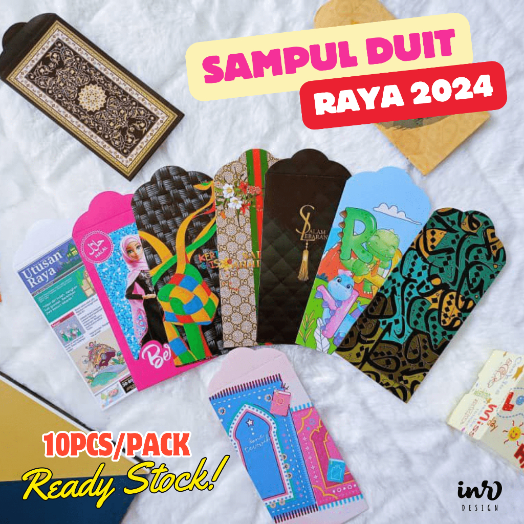 SAMPUL DUIT RAYA 2024 VIRAL 10 PCS PER PACK | Shopee Singapore