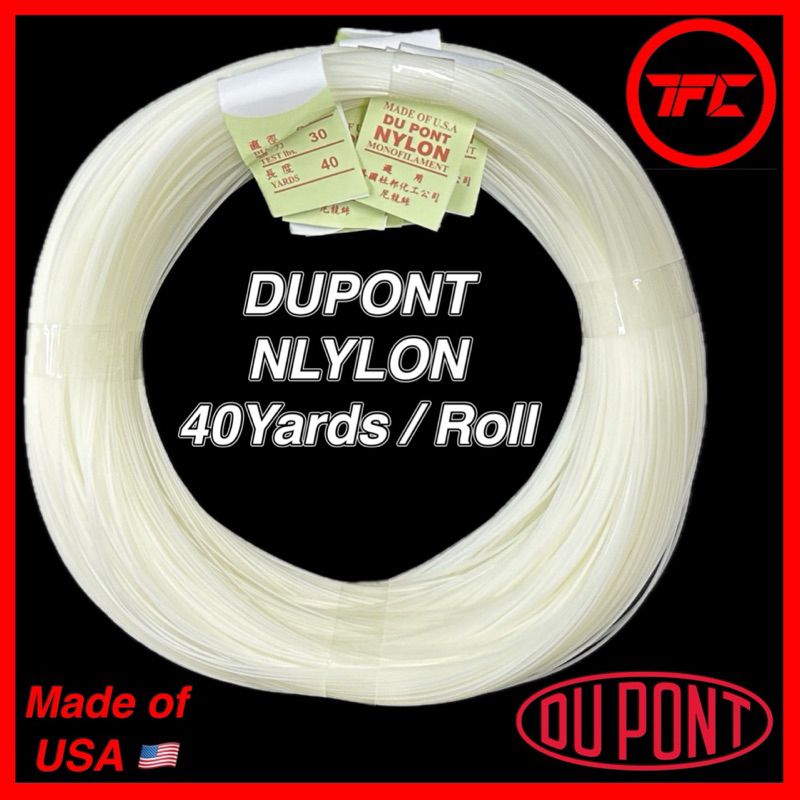 DUPONT USA Nylon Monofilament 40YDS Du Pont 40yards Per Roll Leader Shock Absorted Perambut Mono ...