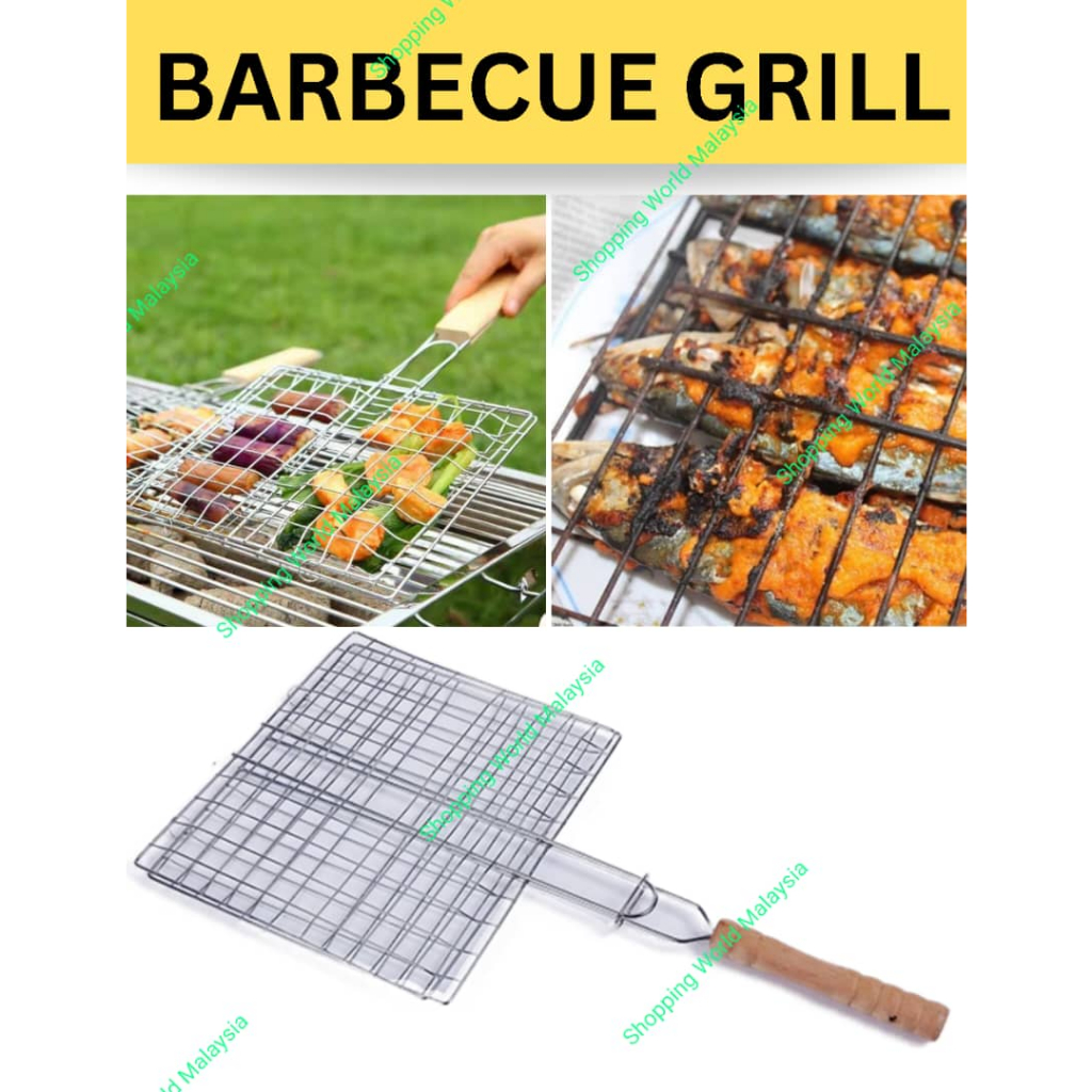 Stainless Steel Portable Barbecue BBQ Grill Net Basket Roast Grilling ...
