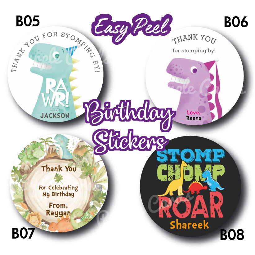 Birthday Sticker / Thank You Sticker Label Printing / Hari Jadi ...