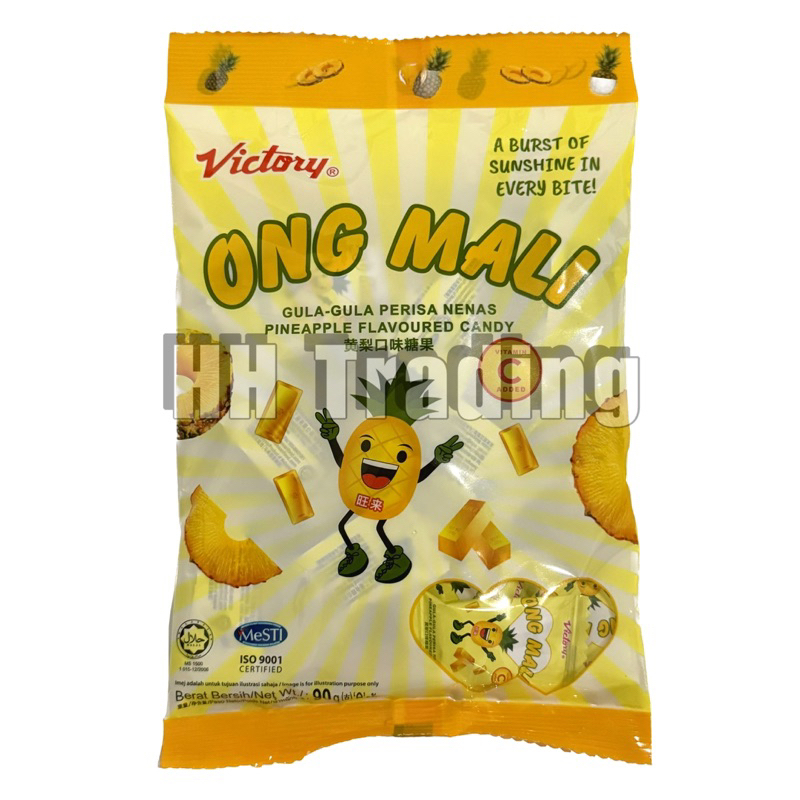 90g VICTORY PINEAPPLE ONG MALI CANDY / GULA-GULA PERISA NENAS 胜利黄梨味糖果 ...