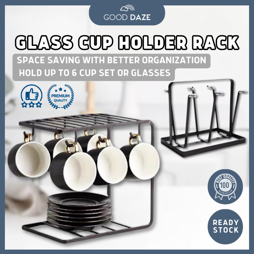 【GOOD DAZE】Mug Holder Rack Cup Holder Glass Rak Glass Cawan Gantung Rak ...
