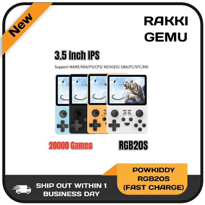Powkiddy RGB20S Open Source System IPS Handheld Console With 26000 ...