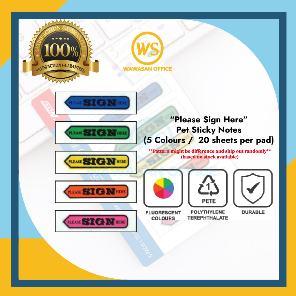 Please Sign Here Sticky Note / Please Sign Here Sticker / Sticky Flag ...