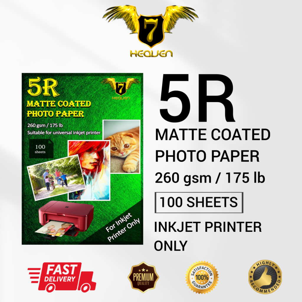7 Heaven 5R Matte Photo Paper 260gsm RC (100pcs/pack) | Shopee Singapore