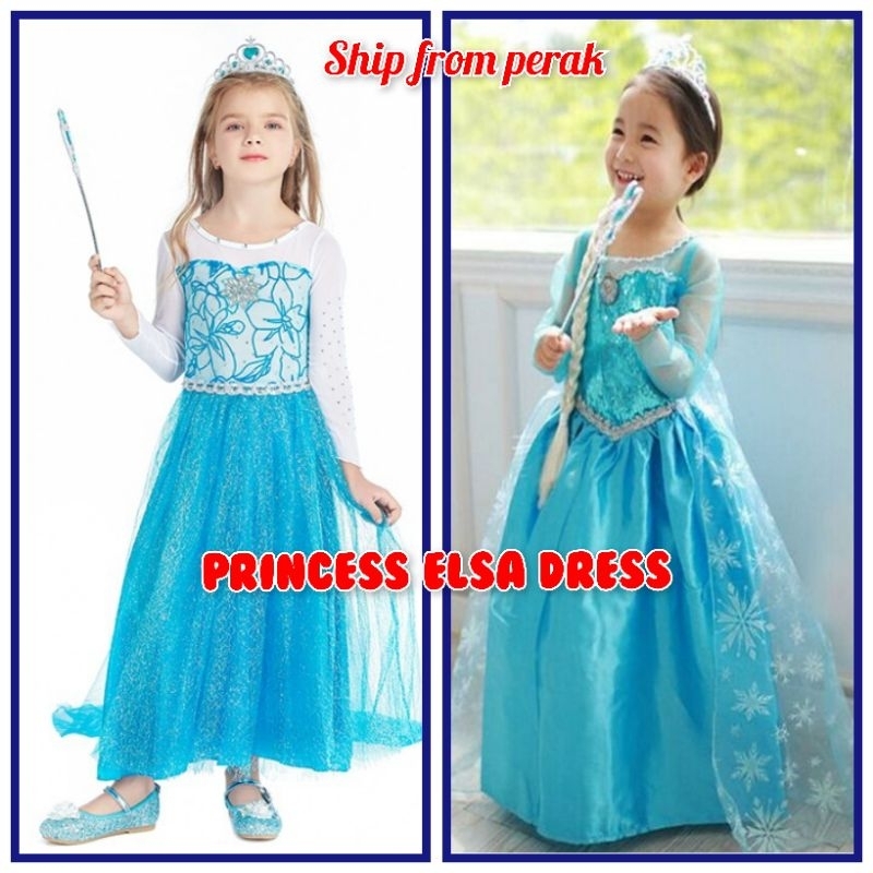 Baby Girls Princess Anna Elsa Cosplay Costume Frozen Dress Baju ...