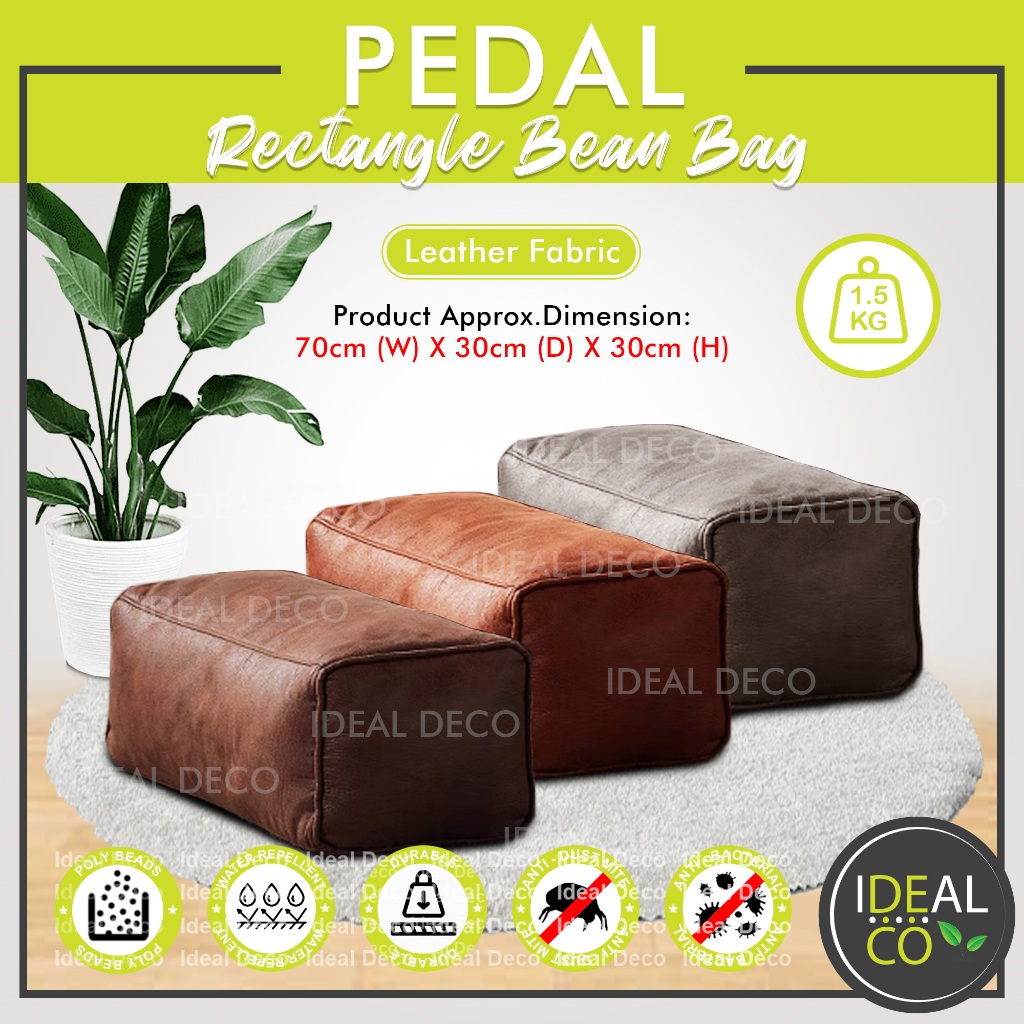 Rectangle Bean bag : Leather Look Fabric Bean Bag with FILLING BEAN 1.5 ...