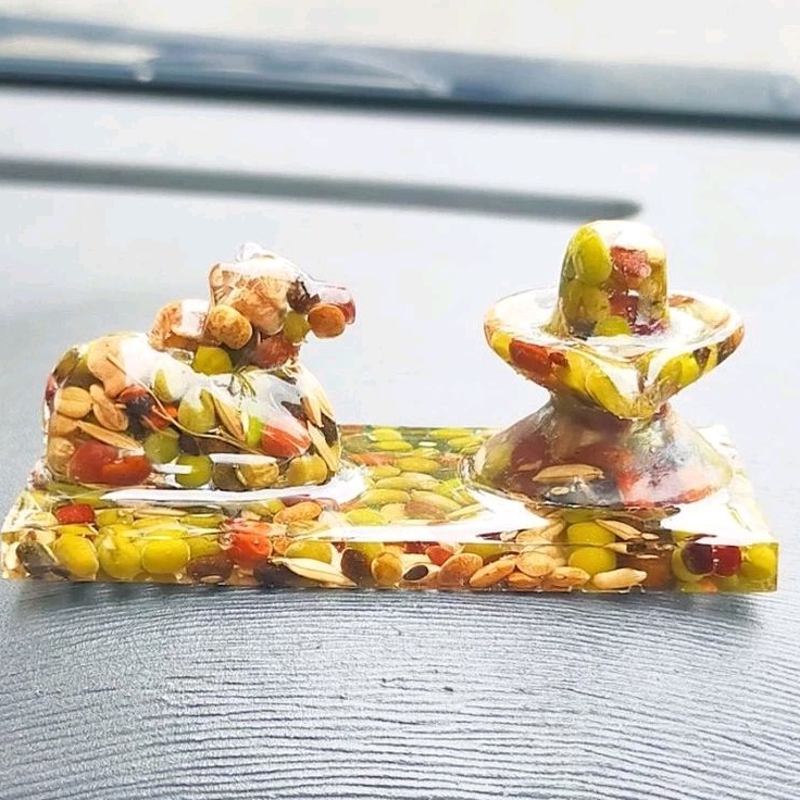miniature navadhanyam Hindu God shiva linggam and Nandi for car ...