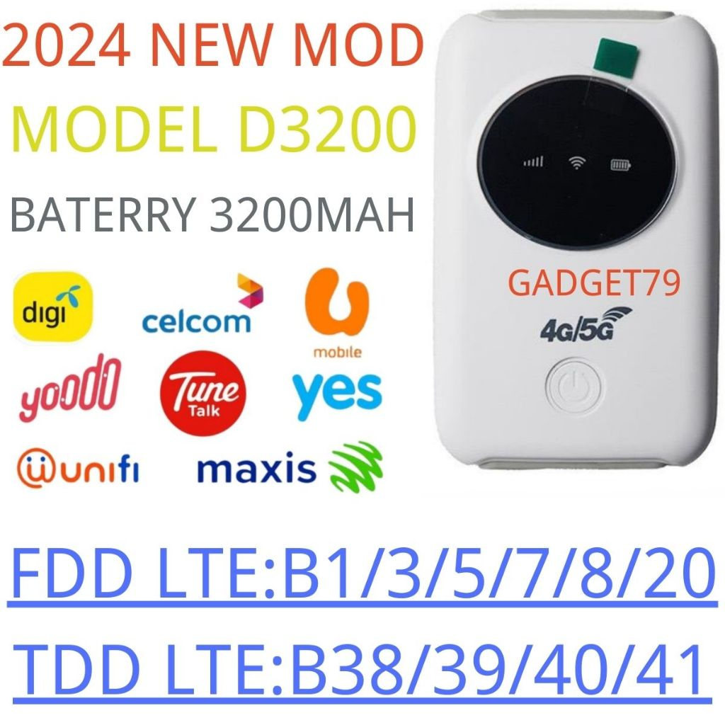 Moden 4G Portable Wifi Router D3200 Router 4G/5G Lte Wireless Broadband ...