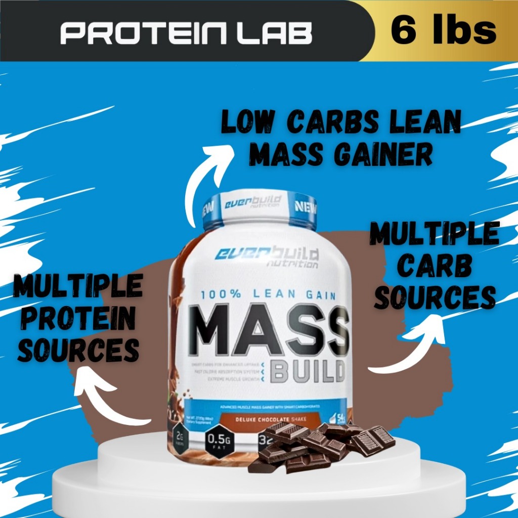 Everbuild Nutrition Mass Build 100% Lean Gain Mass Build (6LBS ...