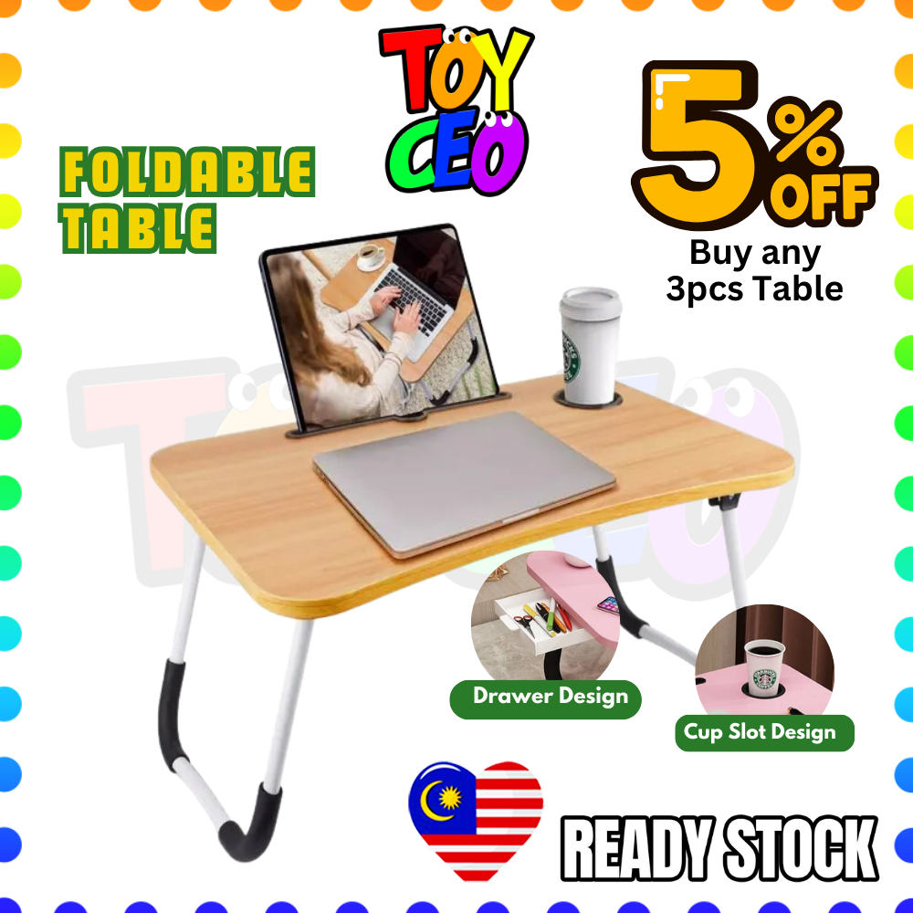 ToyCEO Foldable Anti-slip Laptop Study Table Drawer Notebook ...