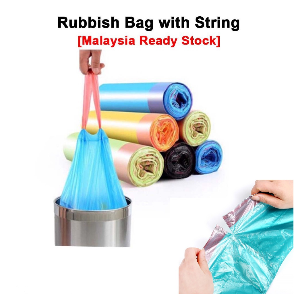 Automatic Closing Tie On Garbage Bag Bags With Rope Easy Pull 45cmx50cm ...