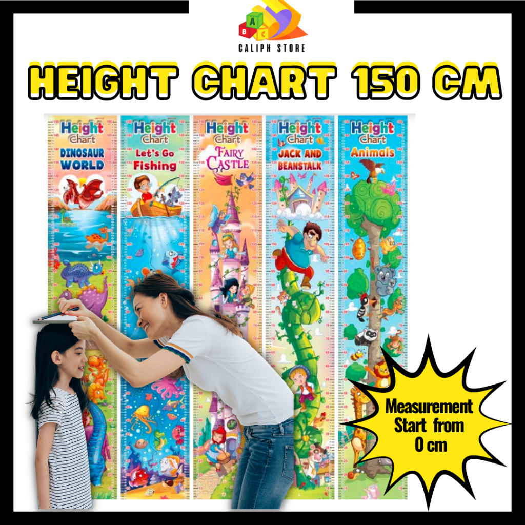Height Measurement Chart 150cm Kids Ukuran Tinggi Tadika Taska Sekolah ...