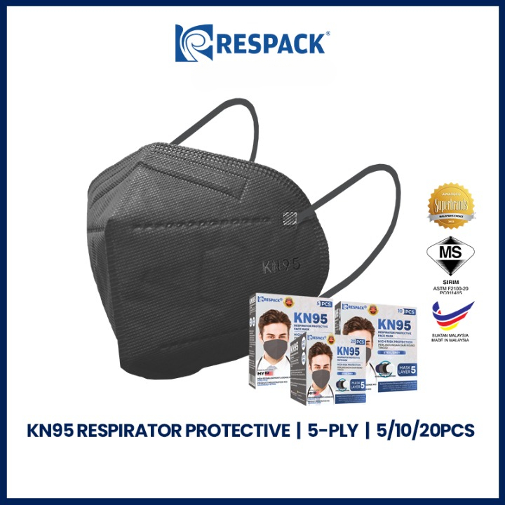 [BUY 1FREE 1] RESPACK KN95 Respirator 5-Ply Protective Face Mask (Steel ...