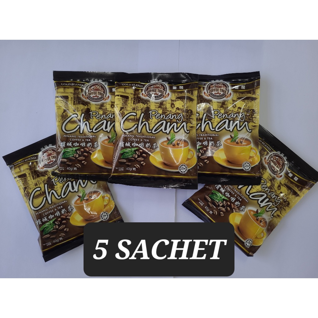 Coffee Tree Penang Teh CHAM - 5 SACHET x 40g - EXPIRY DATE : JAN 2026 | Shopee Singapore