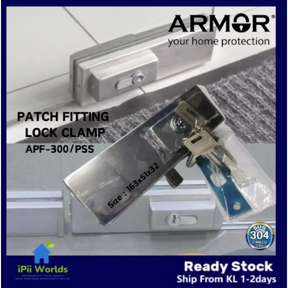 iPii ARMOR TEMPERED GLASS DOOR LOCK Lock Camp Double Cylinder Bottom ...