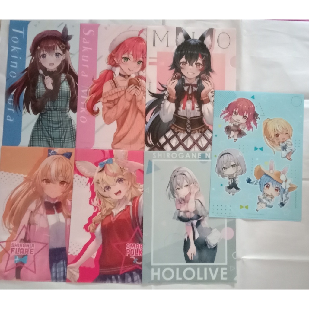 hololive x lawson collab A4 clear file folder (Sora, Miko, Mio, Polka ...