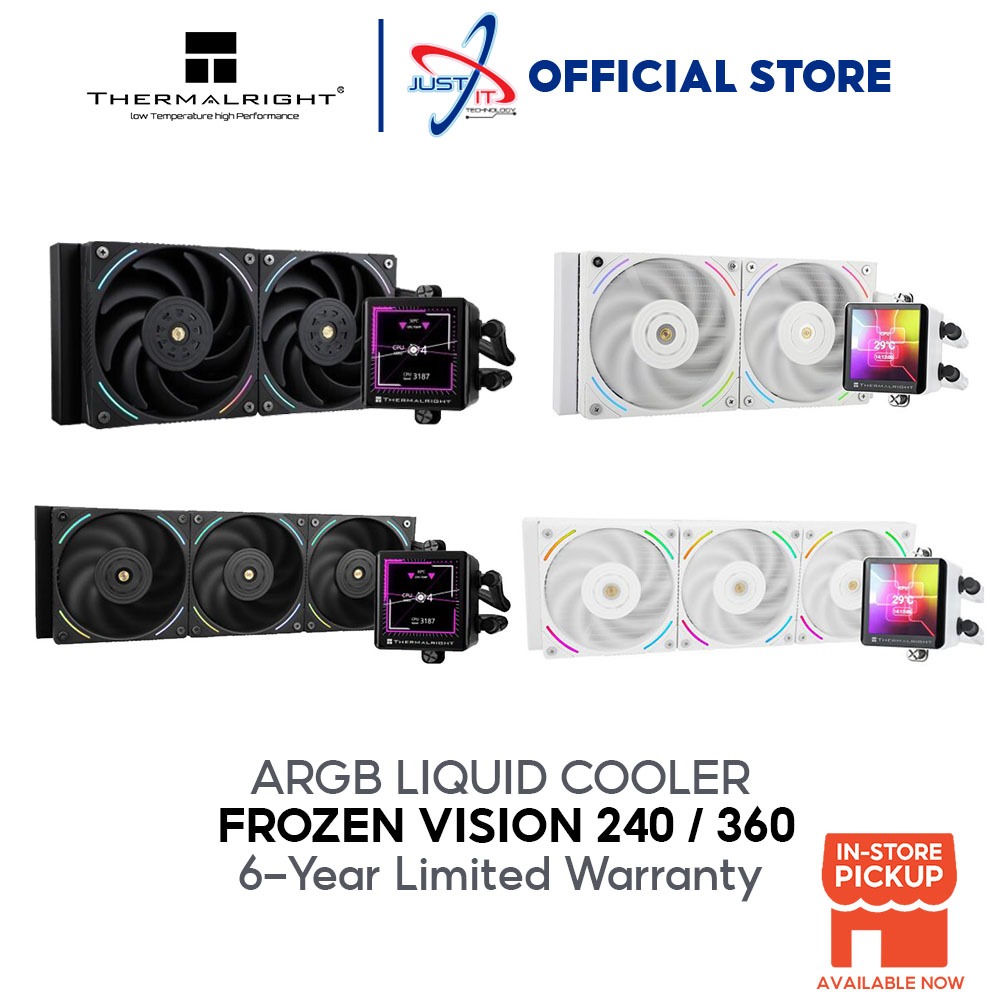 THERMALRIGHT Frozen Vision 240/360 ARGB Liquid Cooler - Black/White ...