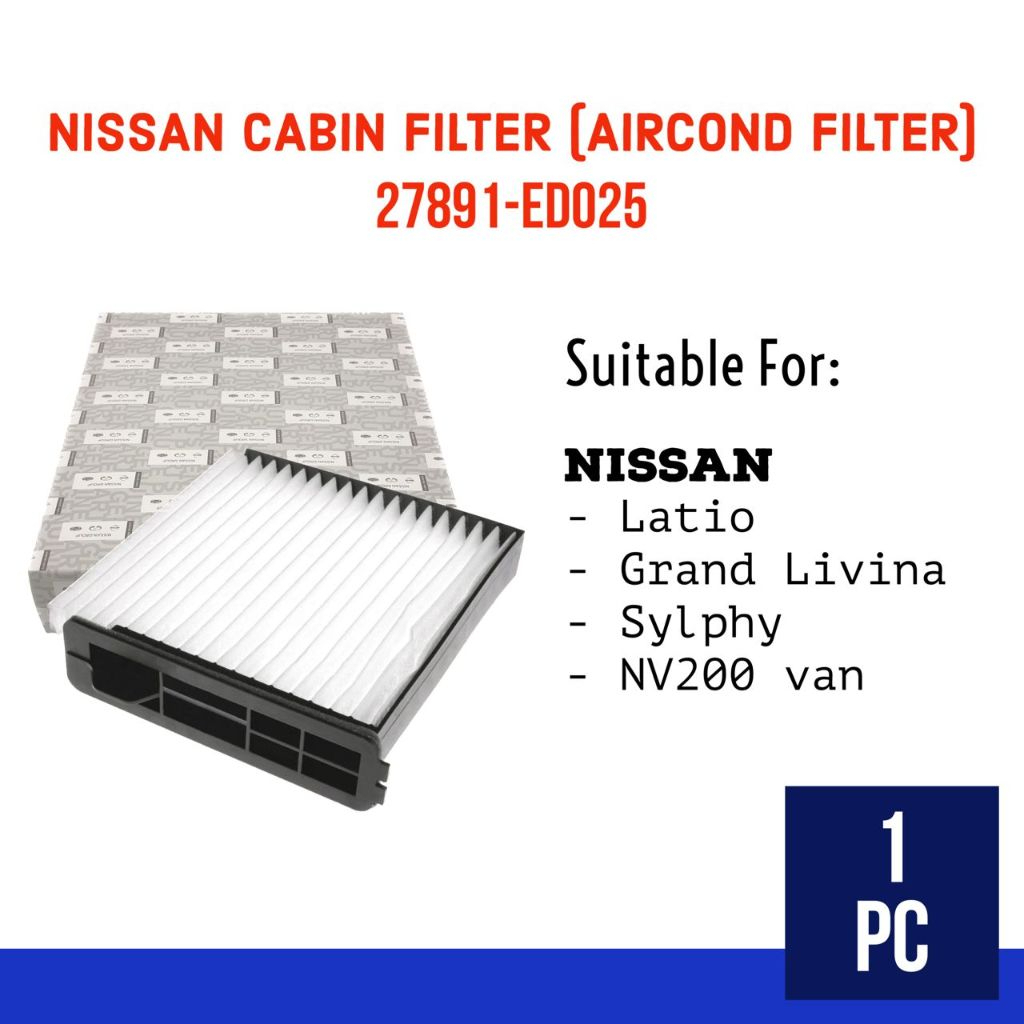 Cabin Air Filter Nissan LATIO/ GRAND LIVINA/ SYLPHY/ NV200 VAN AIRCOND ...