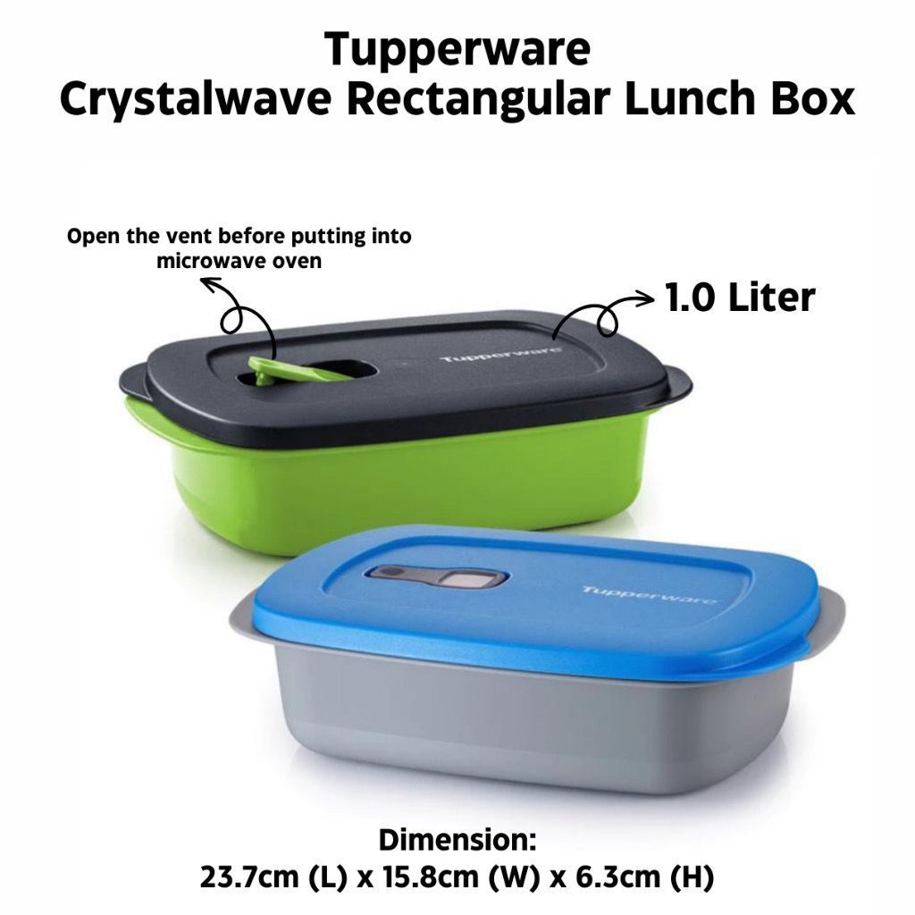 Tupperware Crystalwave Rectangular Lunch Box 1L (1pc) | Shopee Singapore