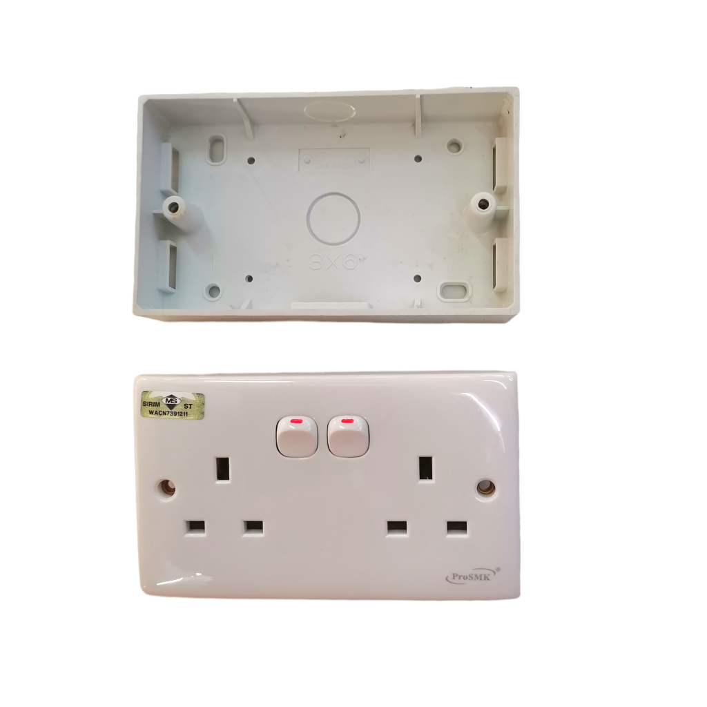 Double Switch Socket Outlet 13A (SIRIM) Suis Elektrik 2 Gang Elec ...