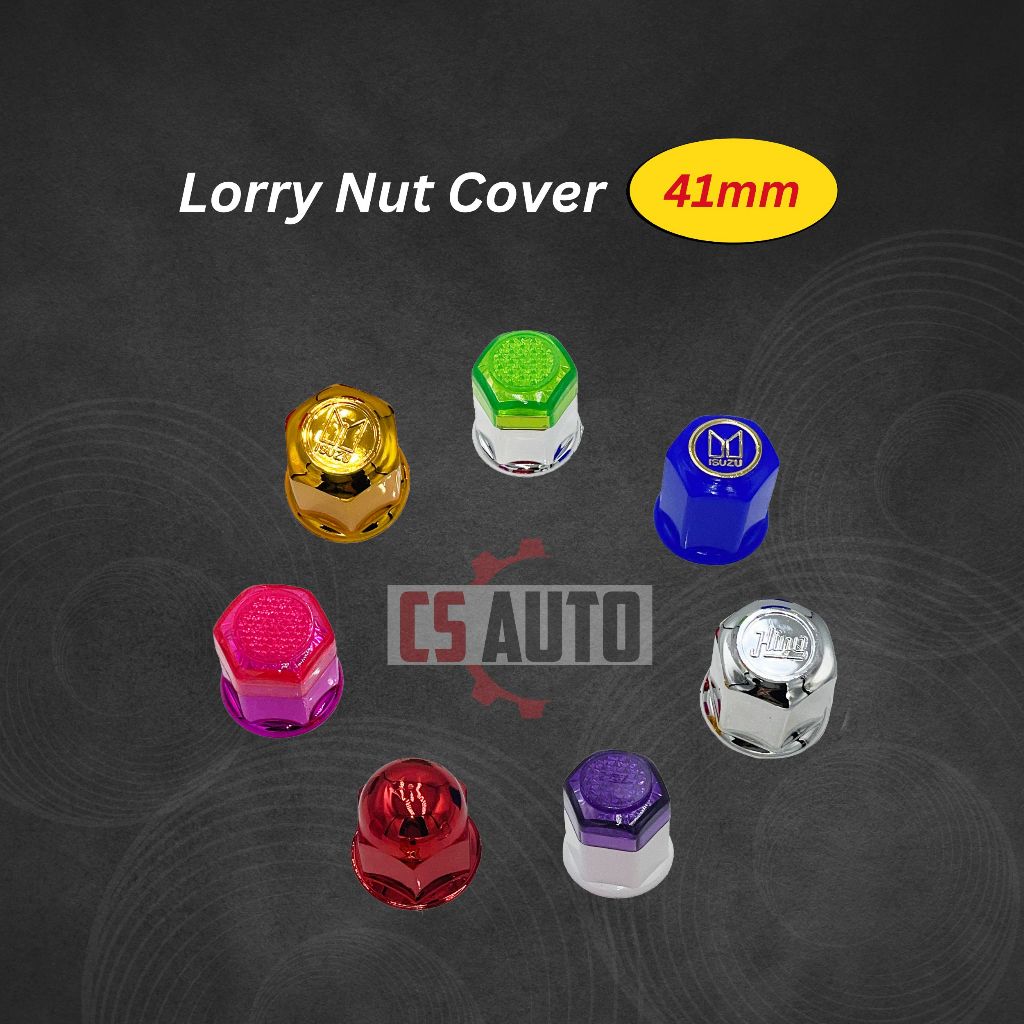 Nut Cover Lorry 41mm Chrome Warna Mati reflector Isuzu Hino Nut Tayar ...
