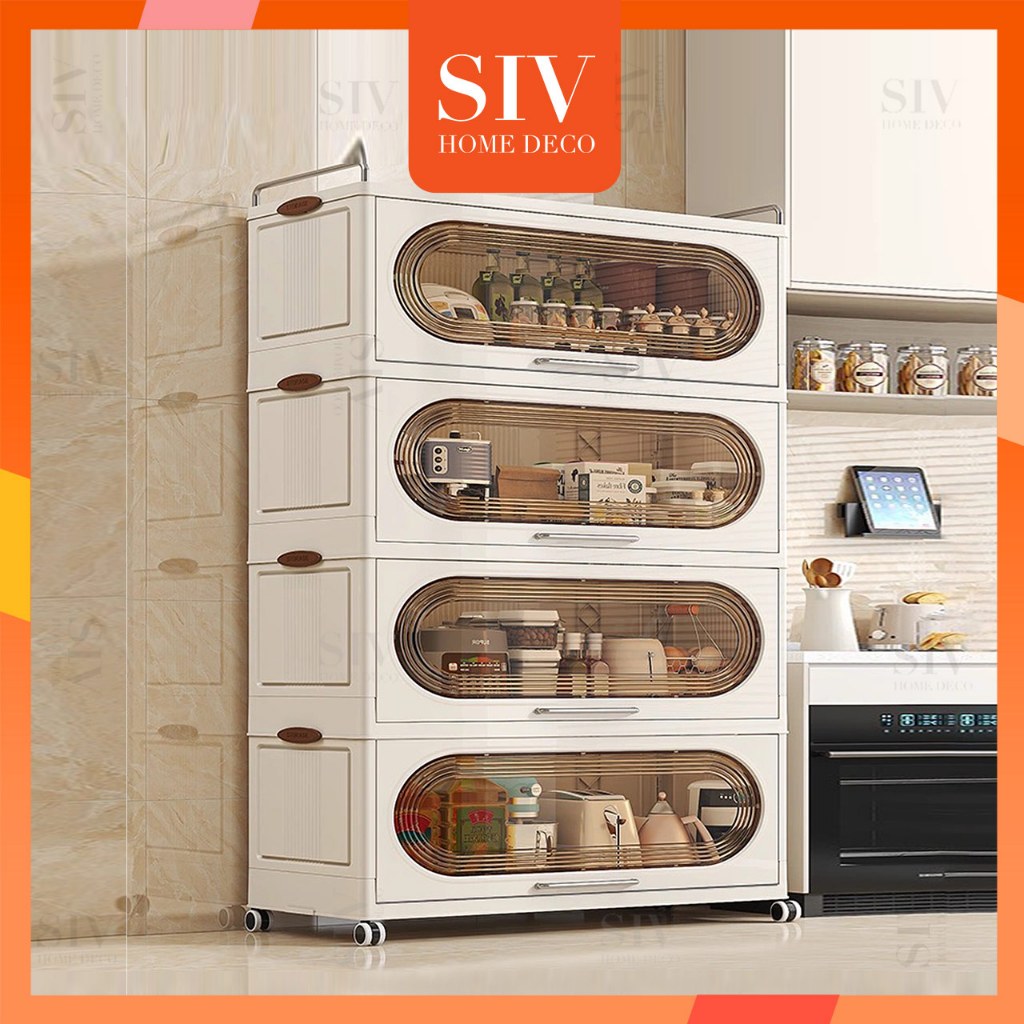SIV(62-92cm)2/3/4 Layers Stackable Storage Cabinet Simple Modern ...