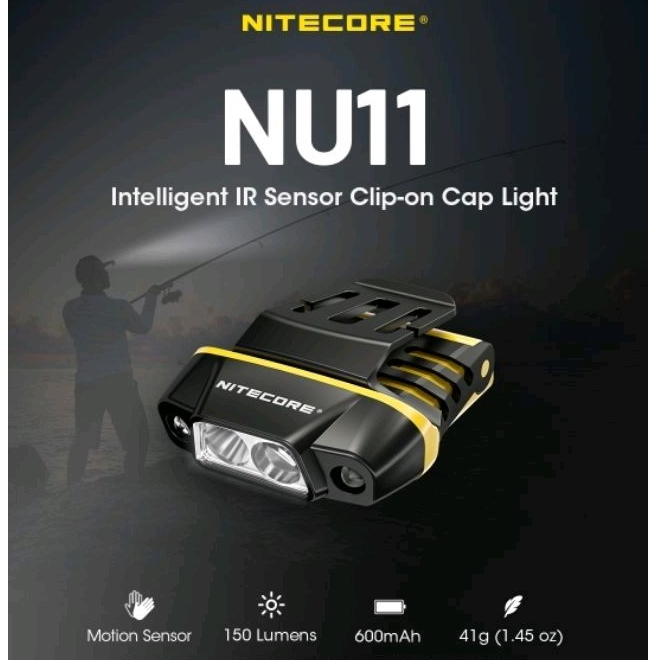 NITECORE NU11 Headlamp Flashlight Clip On Cap Light Lampu Suluh Kepala Headlight Torchlight ...