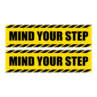MIND YOUR STEP FLOOR VINYL SIGN STICKER WITH GLOSS LAMINATED 2'PCS . WE ...