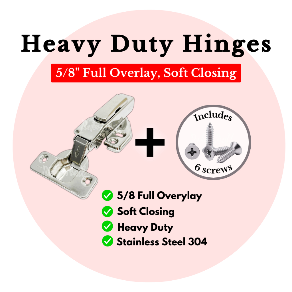 Kitchen Cabinet Hinge Heavy Duty SUS304 Soft Close Hinge 5/8 ...