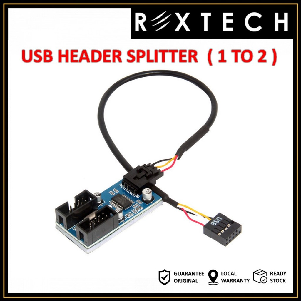 Motherboard USB 9Pin 2.0 Header Splitter Interface 1 to 2 Way Hub ...