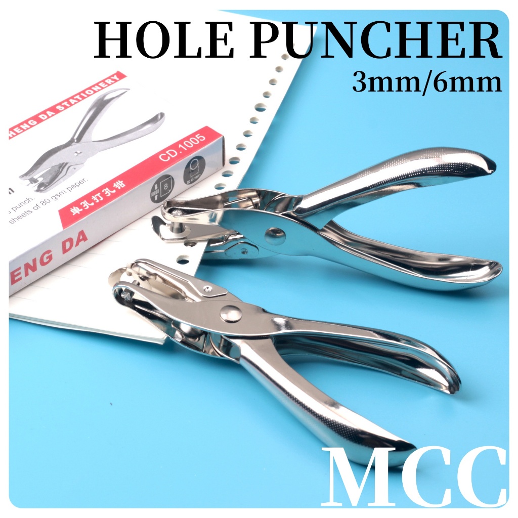 MCC Hole Puncher Circle 3mm | 6mm Metal Single Hand Held Paper Hole ...