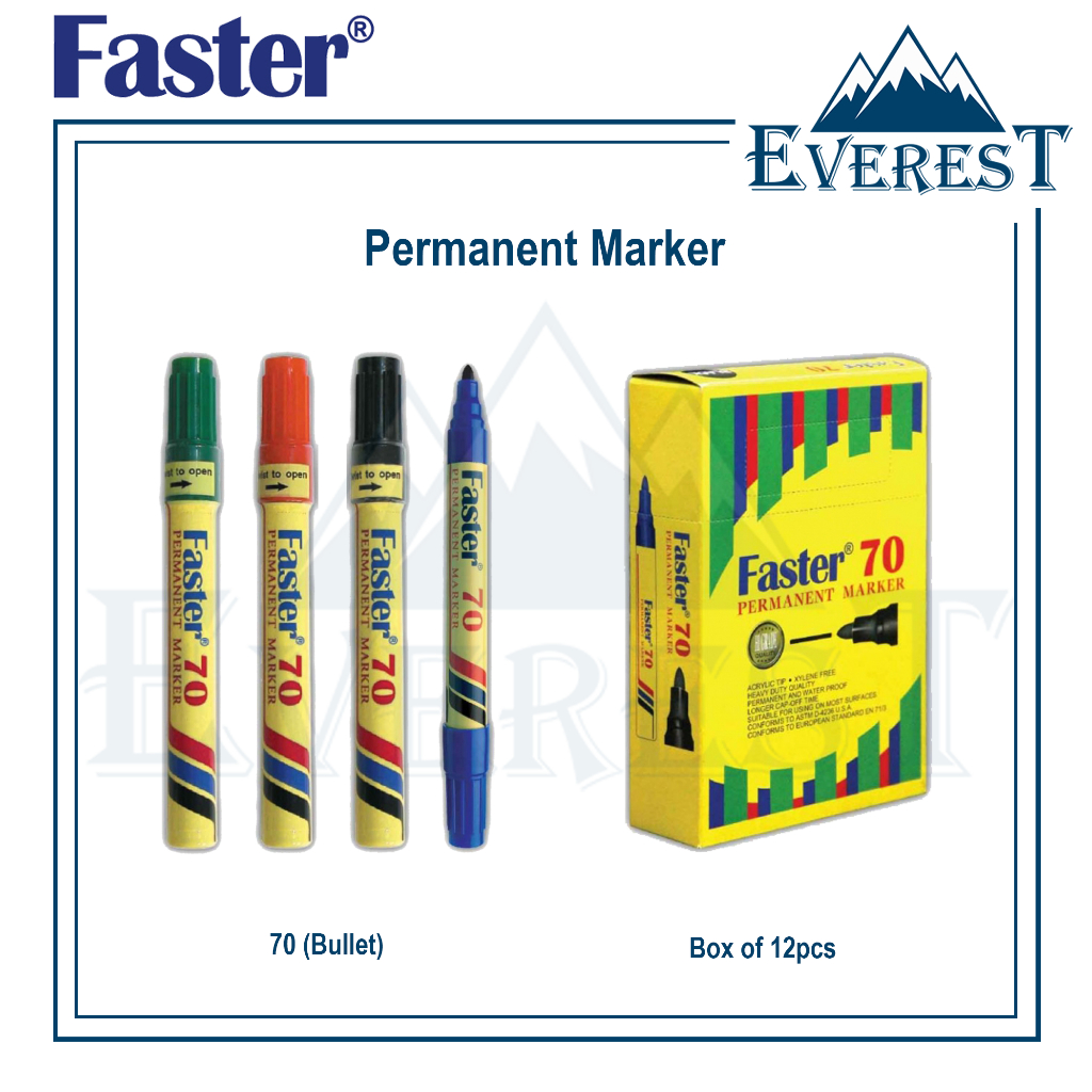[EVE] Faster 70 / Faster 90 Permanent Marker Pen (1Box) | Shopee Singapore
